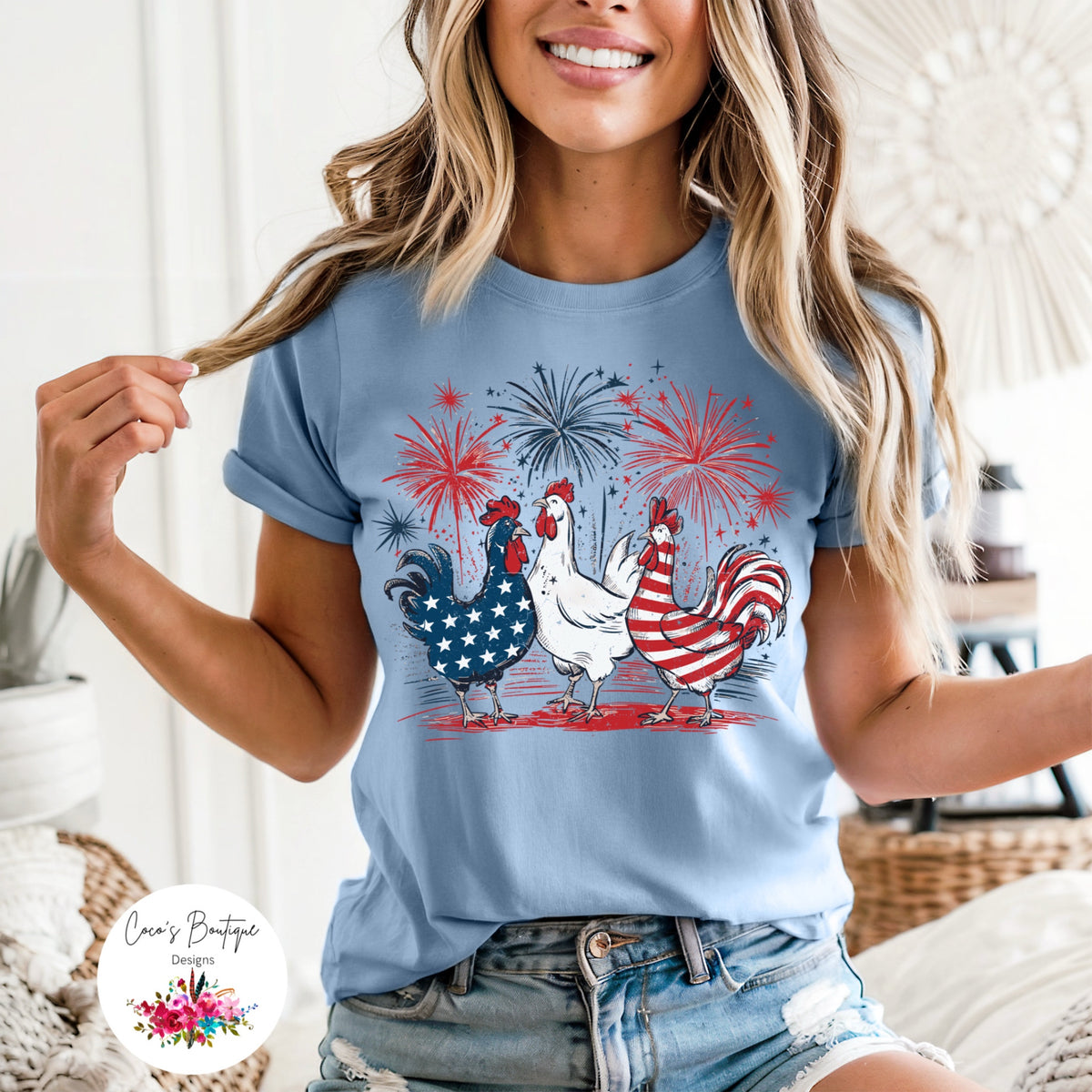 Fireworks Chickens – Coco’s Boutique Designs
